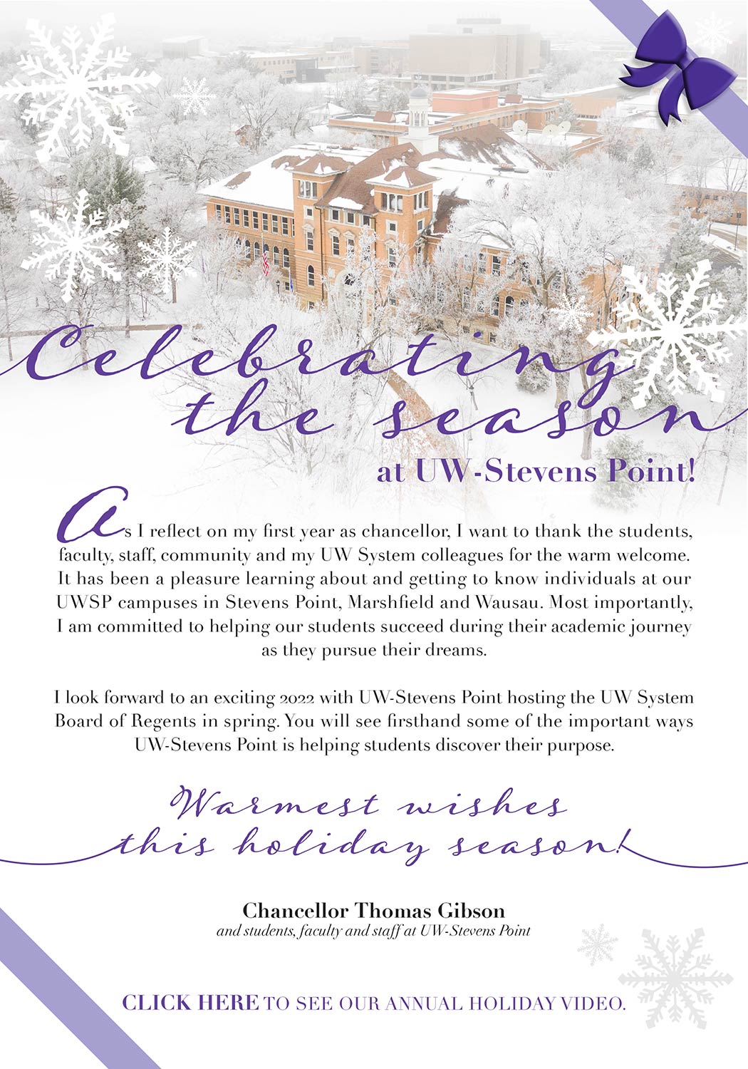 Holiday Greeting 2021 - Chancellor's Office | UWSP